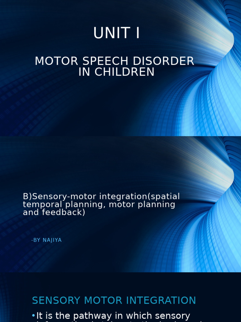 B)Sensory Motor Integration. | PDF | Cerebellum | Lateralization Of ...