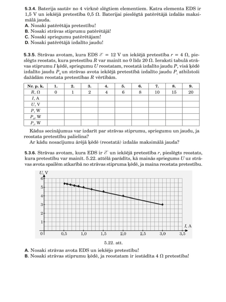Kopsavilkuma Uzdevumi Līdzstrāva | PDF