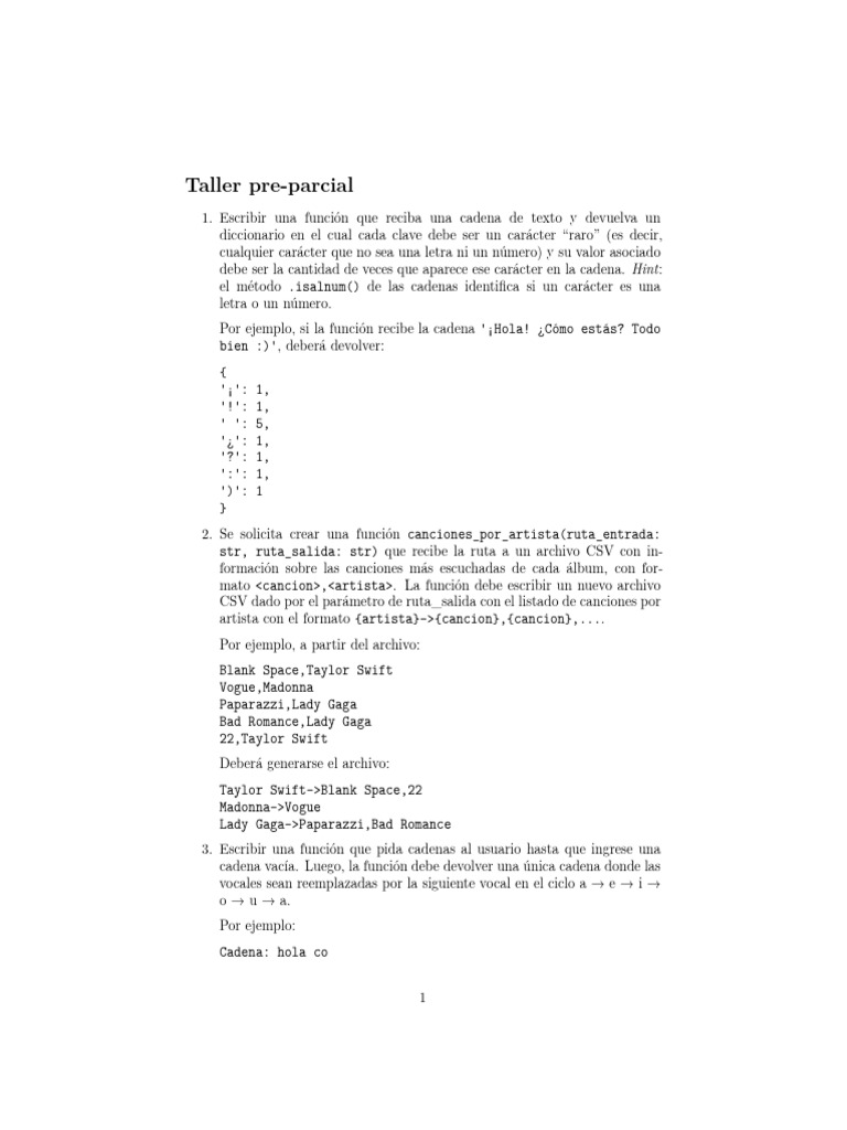 Taller Pre Parcial | PDF