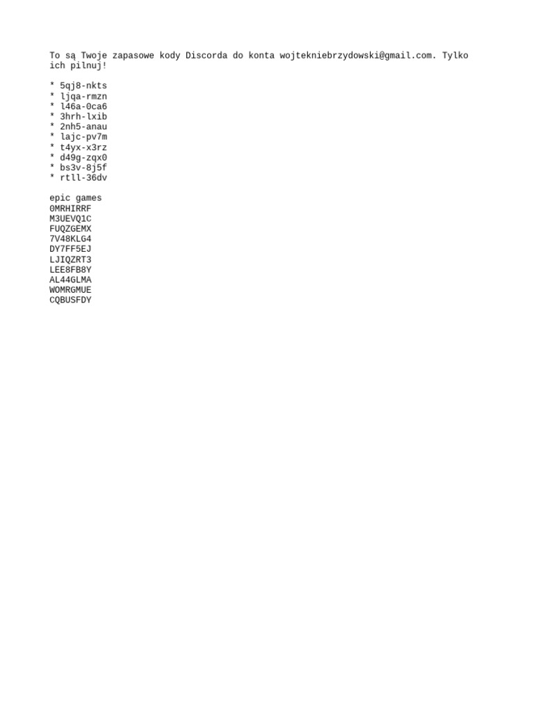 Kody Zapasowe DC | PDF