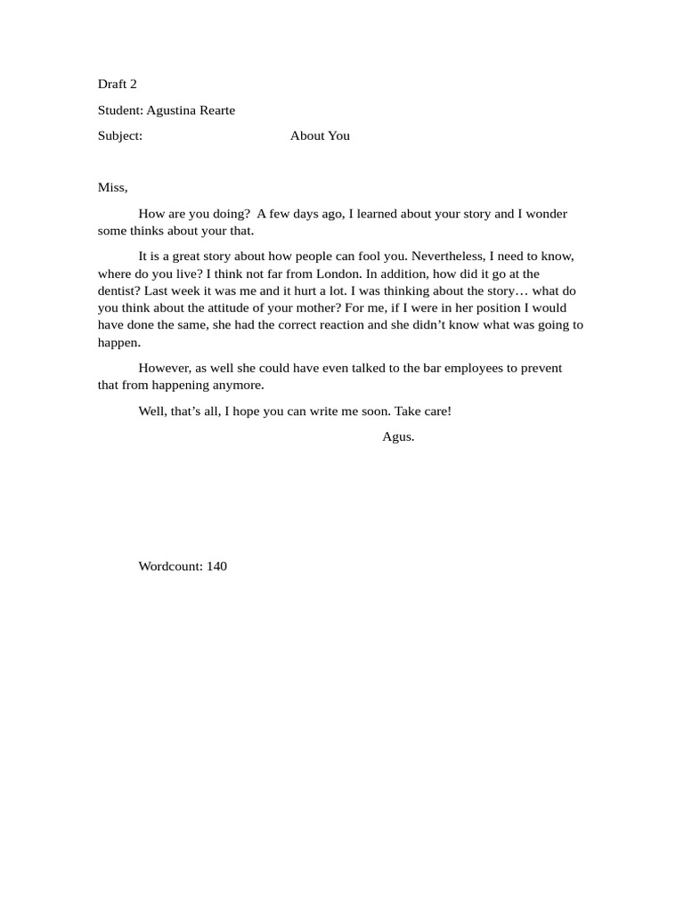 Personal Letter to a Friend | PDF