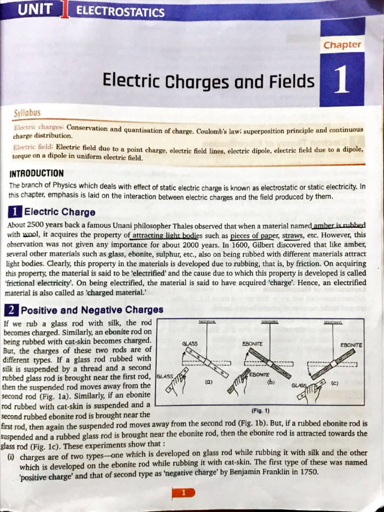 Class 12 isc physics chapter 1 pdf | PDF