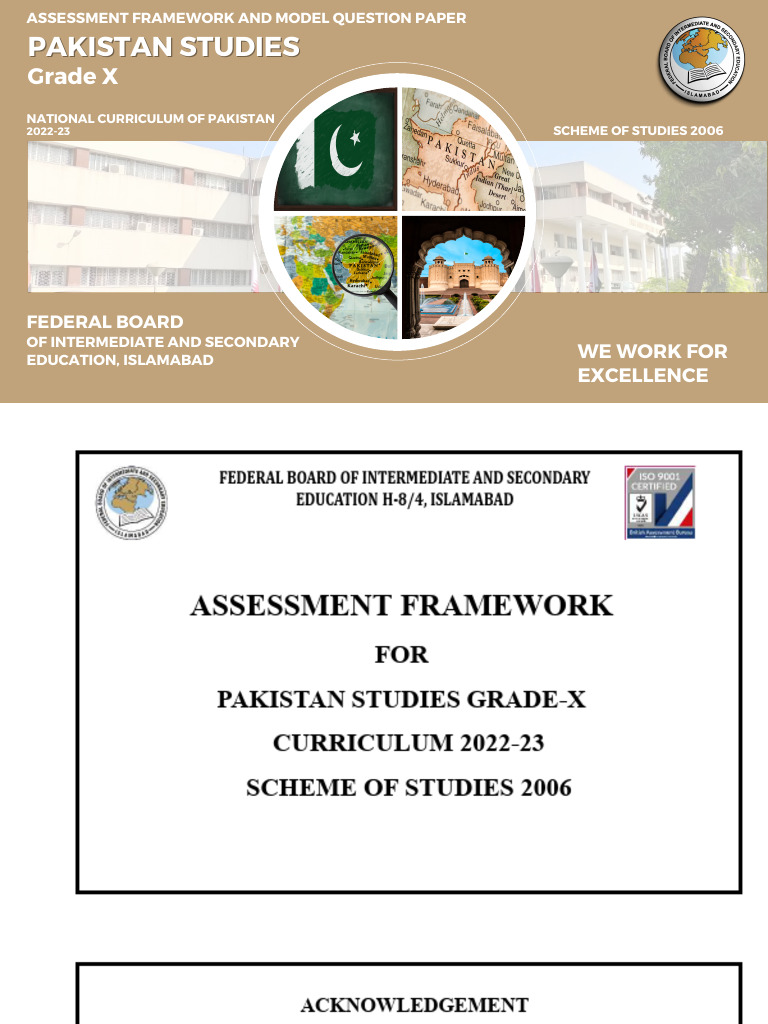 Grade X Pakistan Studies Assessment Framework | PDF | Educational ...