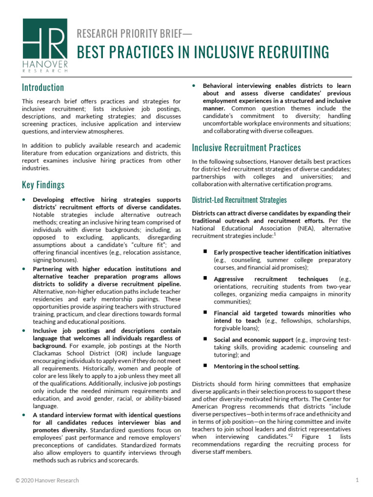 Best Practices in Inclusive Recruiting | PDF | Recruitment | Bias