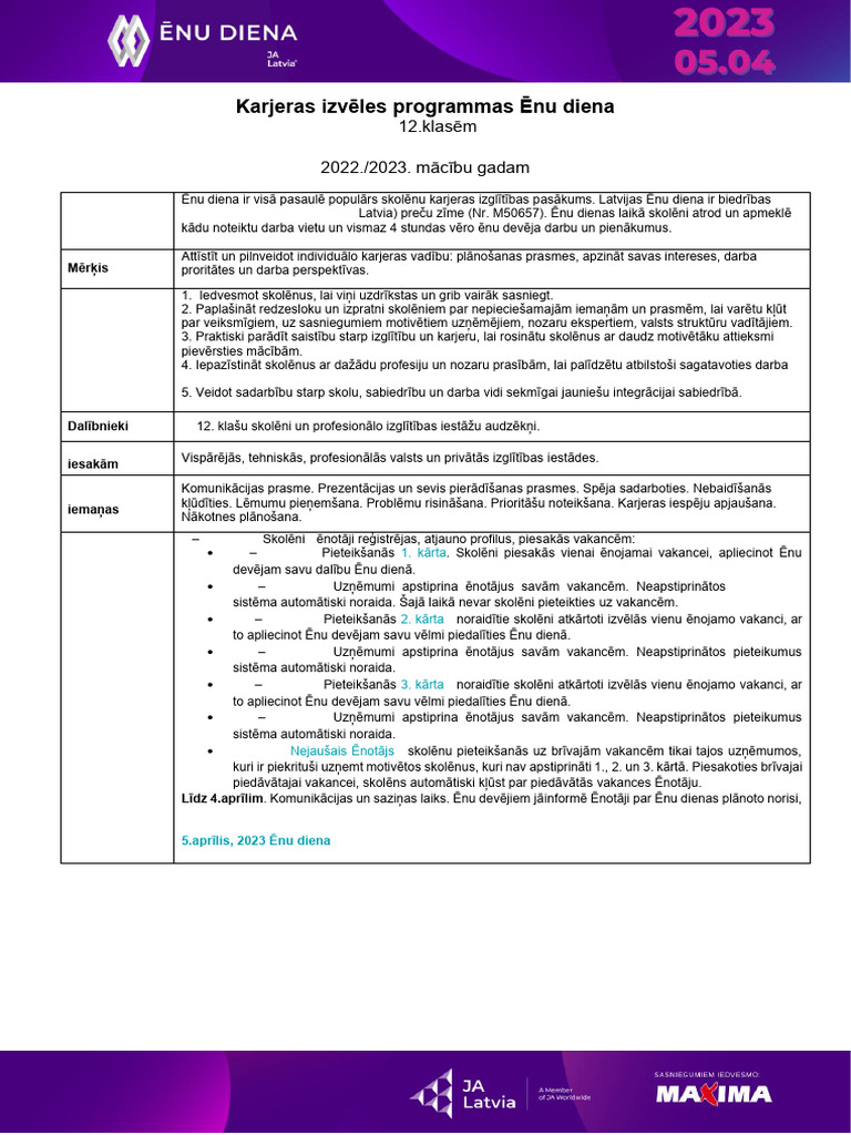 Enu Diena Nolikums 2023 | PDF