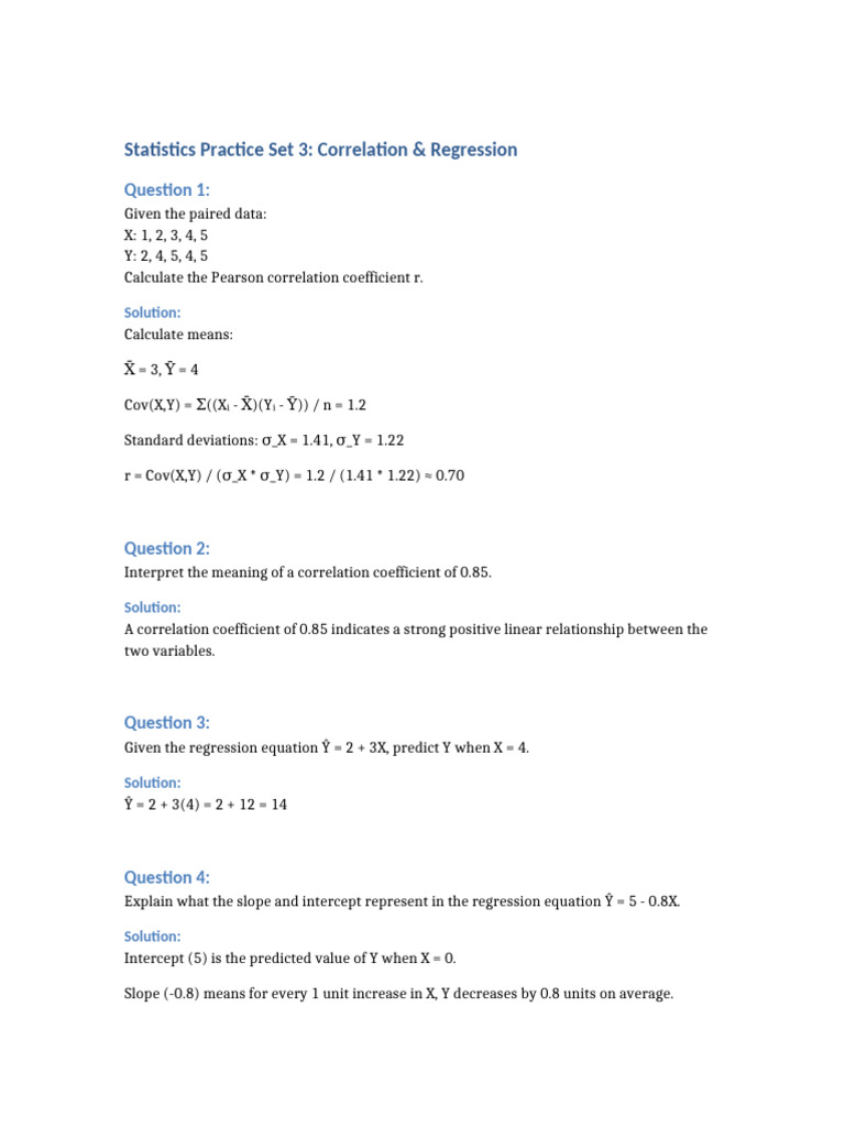 Statistics Practice Set3 | PDF