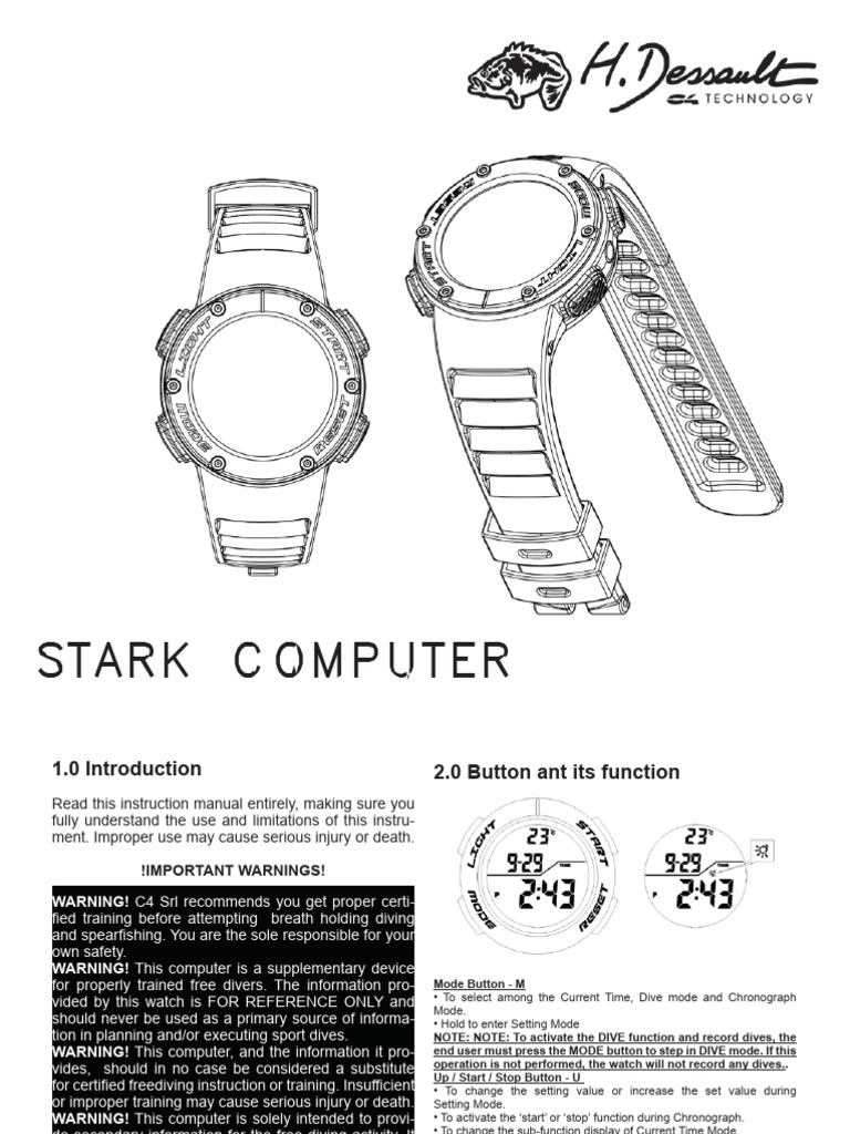 HDessault Computer Stark Istruction Manual Rev3 2 | PDF | Scuba Diving | Water
