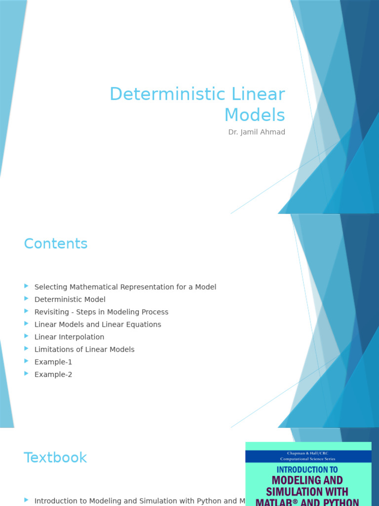 Lecture 3 - Deterministic Linear Models | PDF | Mathematical Model ...