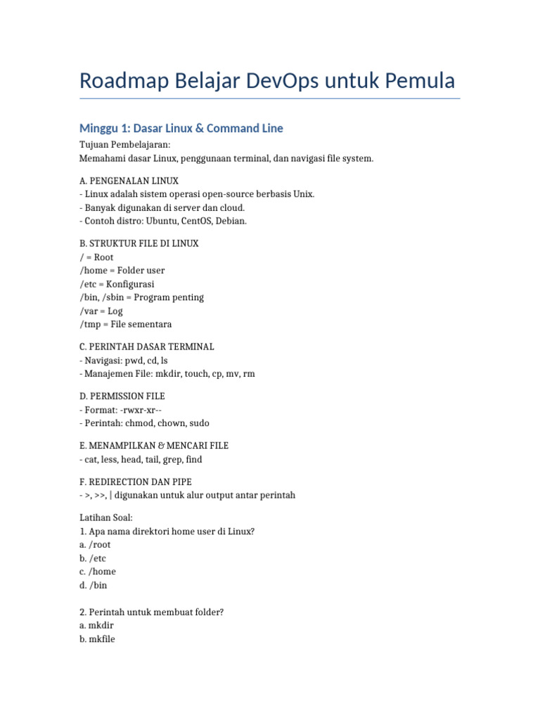 Roadmap DevOps Pemula Minggu1 | PDF