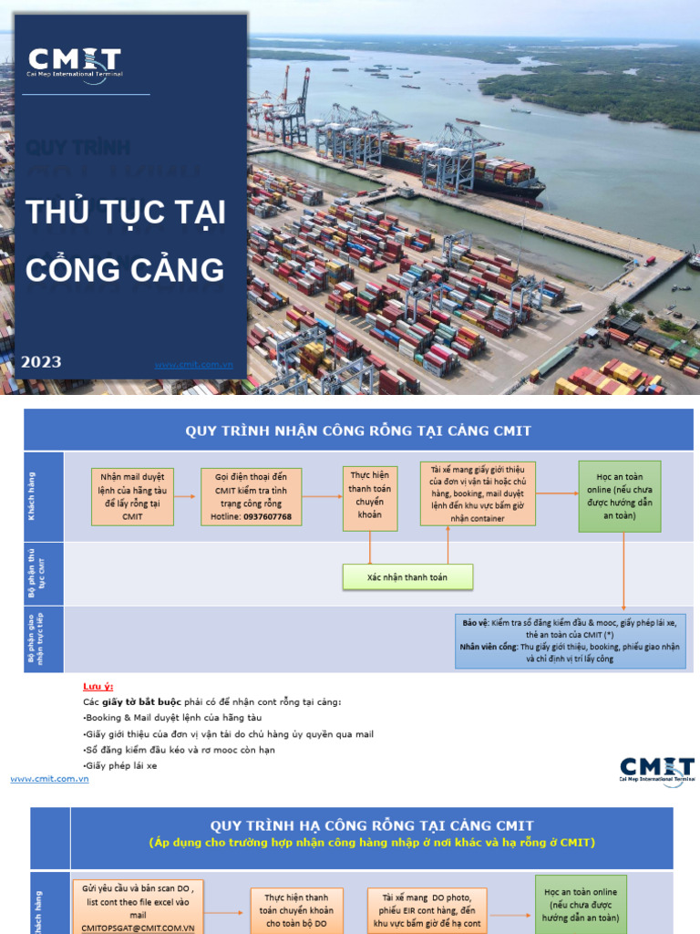 CMIT Gate Process - Quy Trinh Tai Cong Cang 2023 | PDF