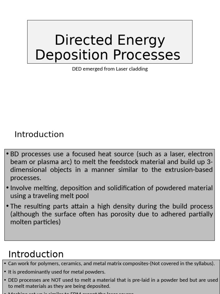 Directed Energy Deposition Process | PDF | Materials | Industrial Processes