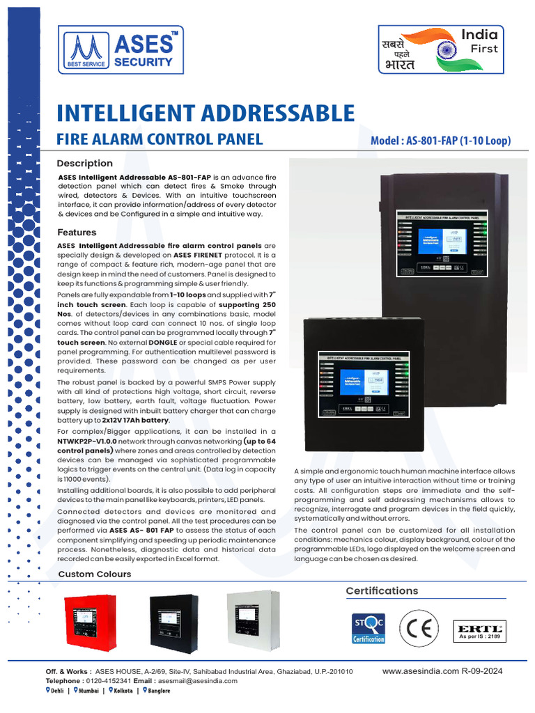 1-Intelligent Addressable FAP Data Sheet - Compressed | PDF | Power ...