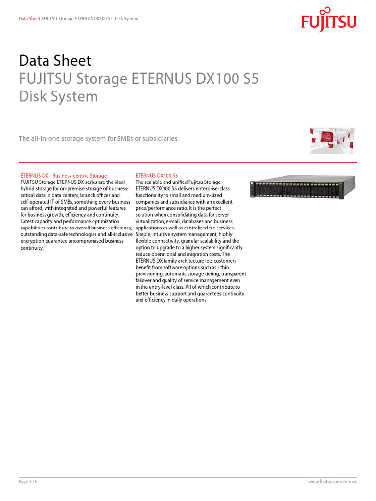 Ds Eternus dx100 s5 WW en | PDF | Solid State Drive | Hyper V