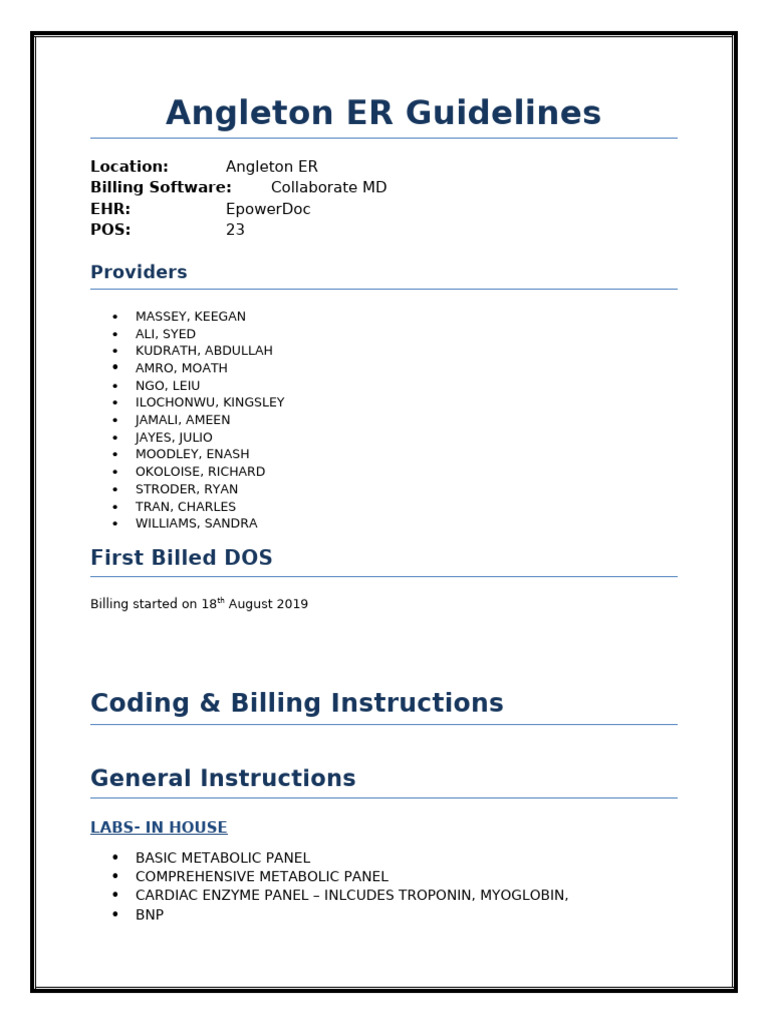 Angleton ER - Special Instruction-1 | PDF | Medicare (United States ...