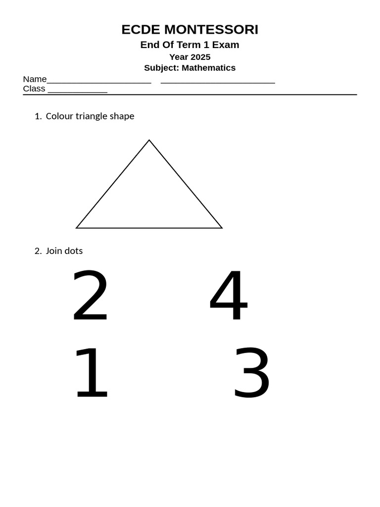 Ecde Montessori Maths Nursery | PDF