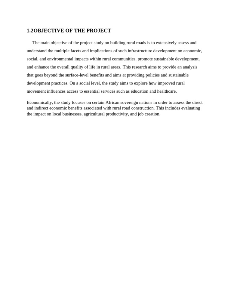 Objective of Rural Road Development | PDF