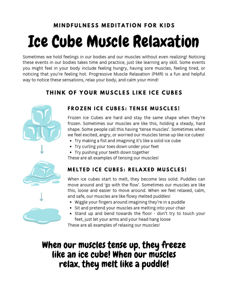 Ice Cube Relaxation for Kids | PDF | Ice | Anatomical Terms Of Motion