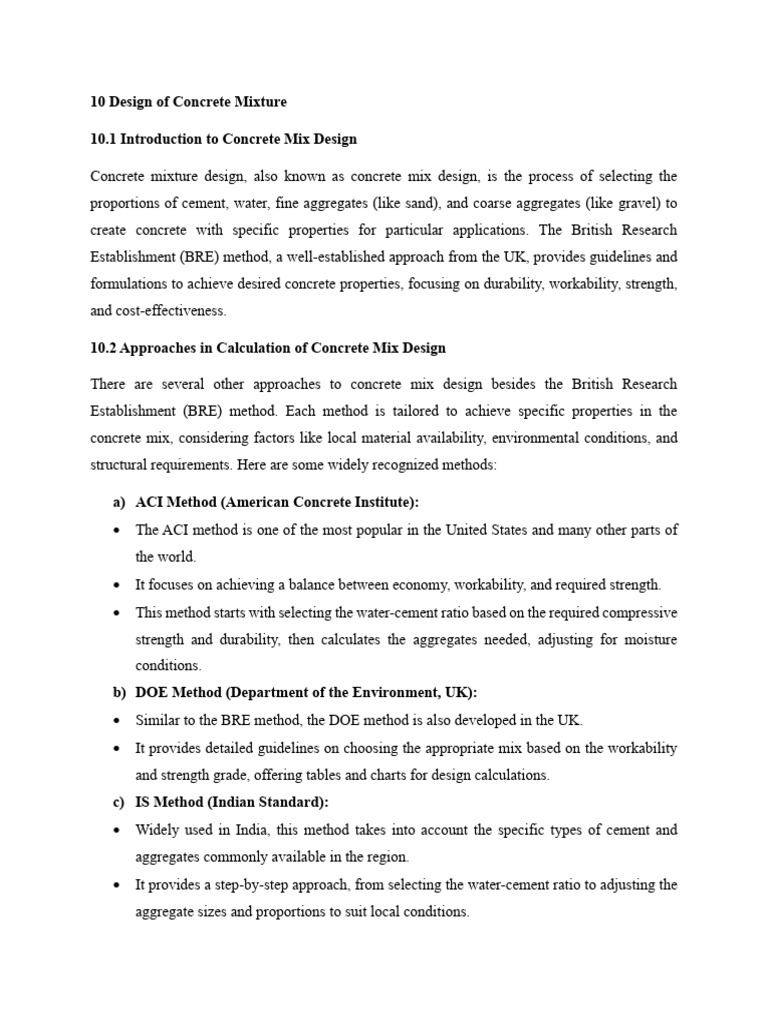 Concrete Mix Design Notes | PDF | Concrete | Standard Deviation