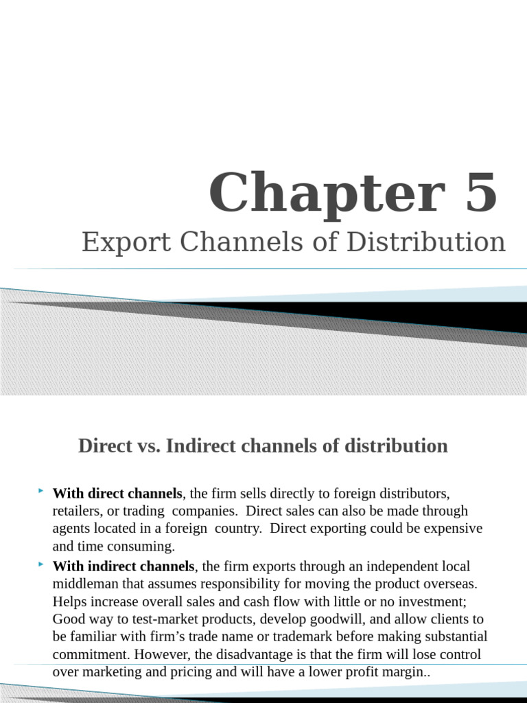 66d726eb1dd9a8168d268625 CHAP5 | PDF | Exports | Marketing