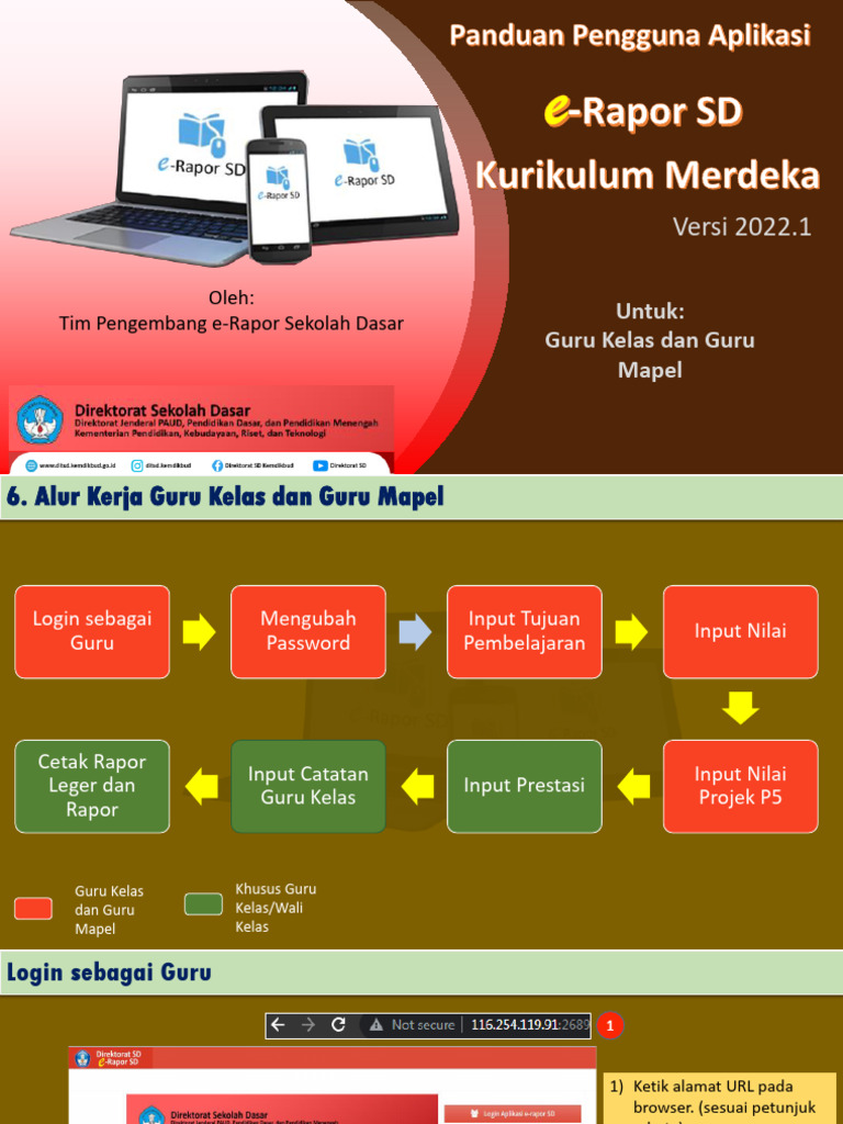 Panduan Penggunaan Aplikasi E-Rapor SD Kurikulum Merdeka Untuk Guru Kelas Dan Guru Mapel | PDF