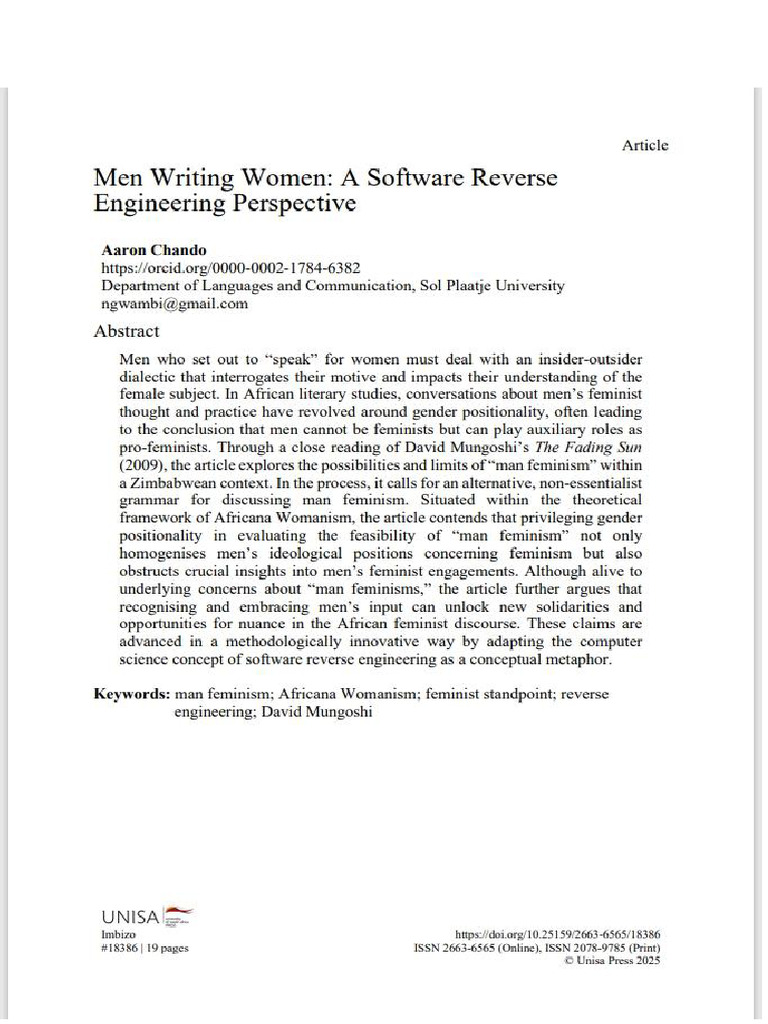 Men Writing Women - A Software Reverse Engineering Perspective (By ...