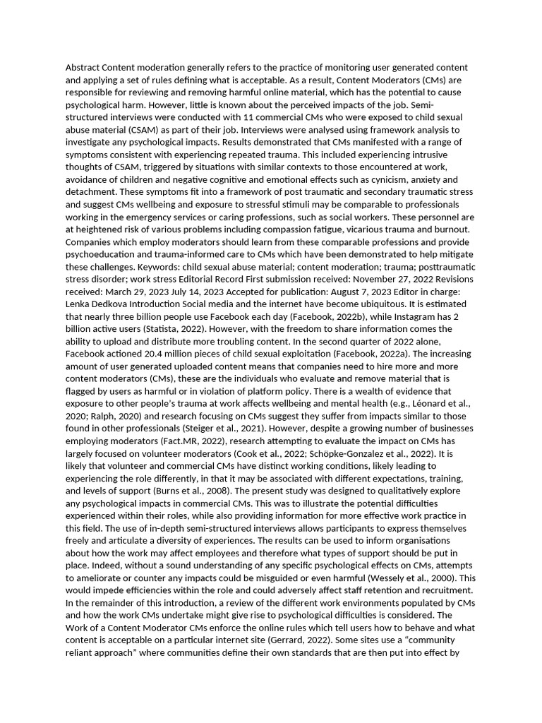 Cleaned | PDF | Psychological Trauma | Occupational Burnout