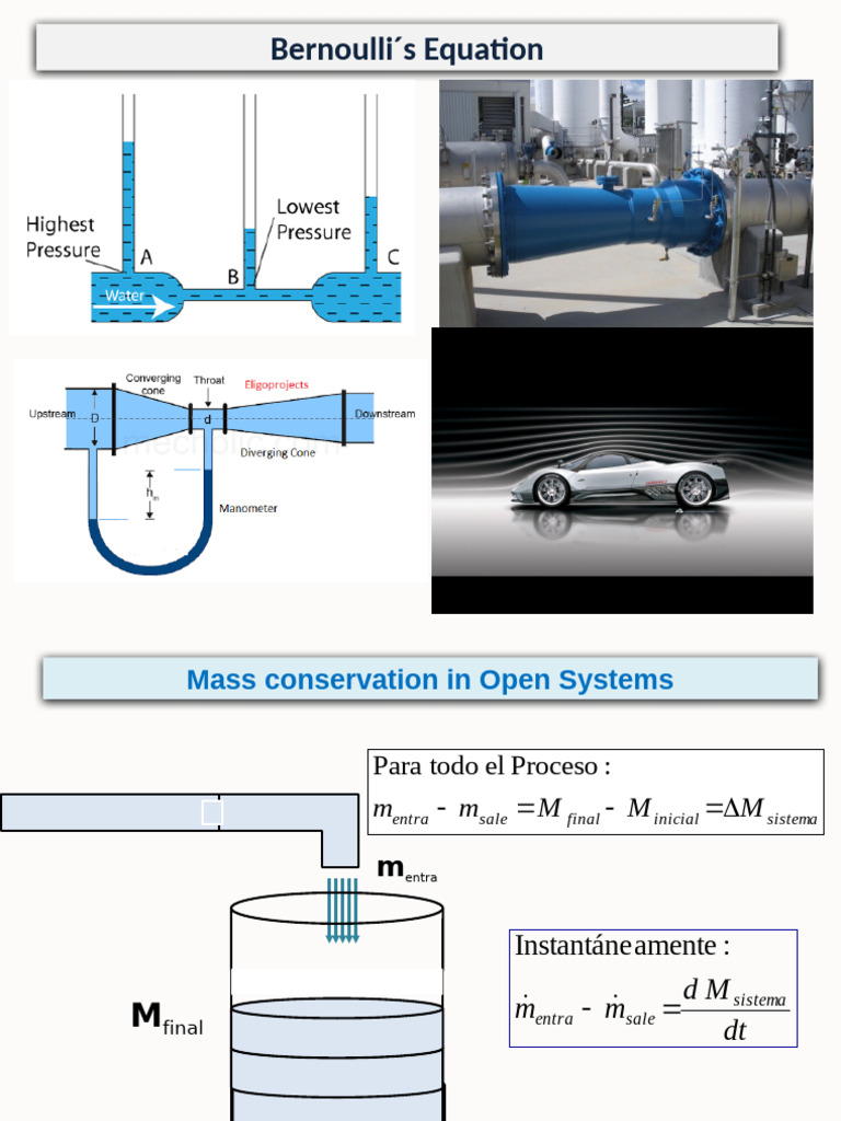 Conservación de la masa y Ec de Bernoulli | PDF | Physical Phenomena ...