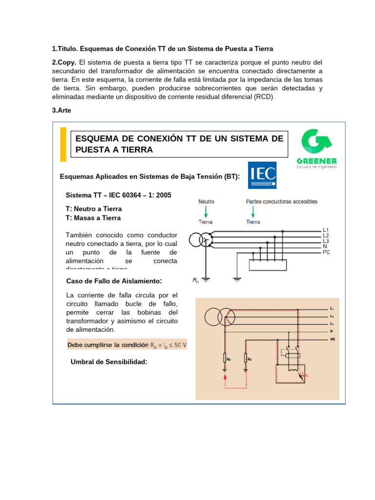 Esquemas de Conexión TT de un Sistema de Puesta a Tierra | PDF