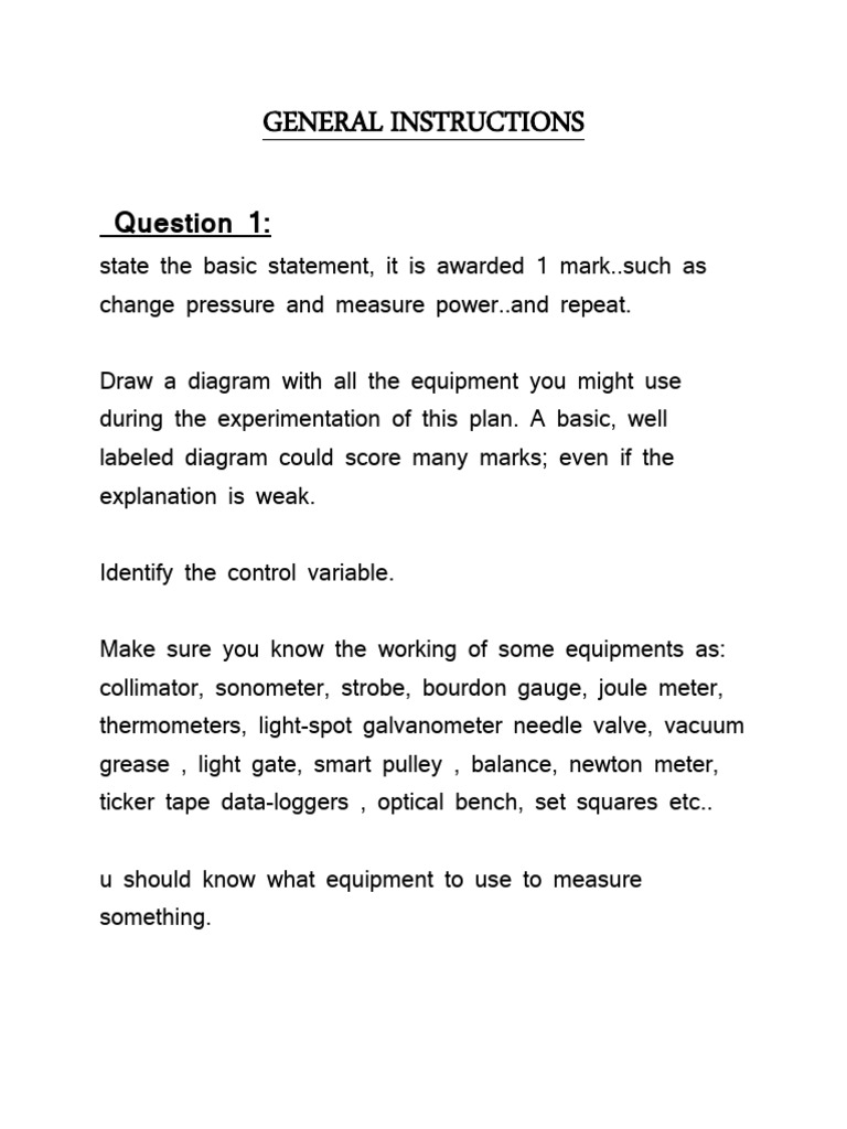 General Instructions-p5 Design | PDF