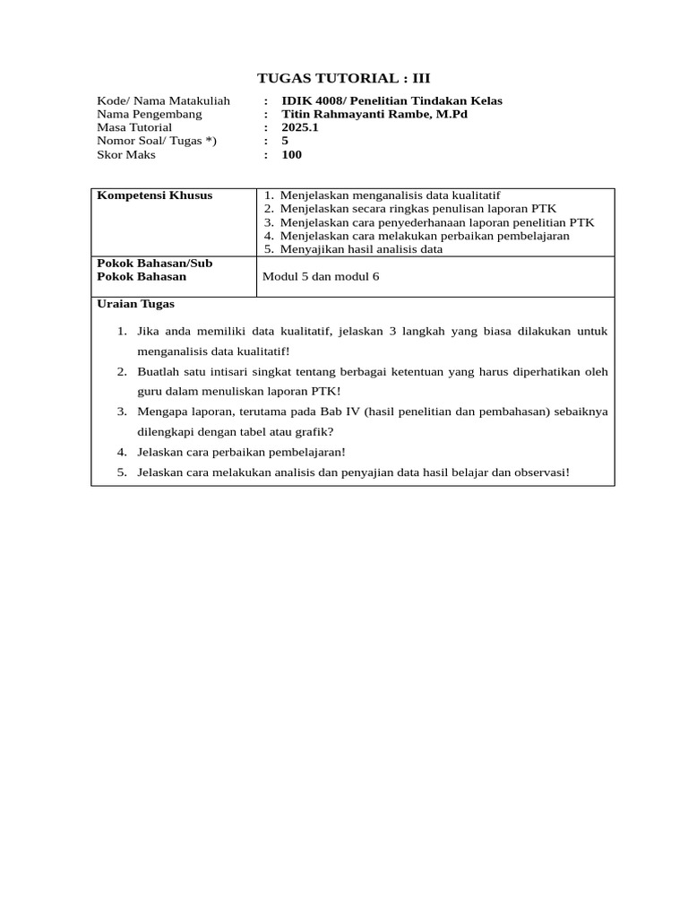 Tugas Tutorial Iii PTK | PDF