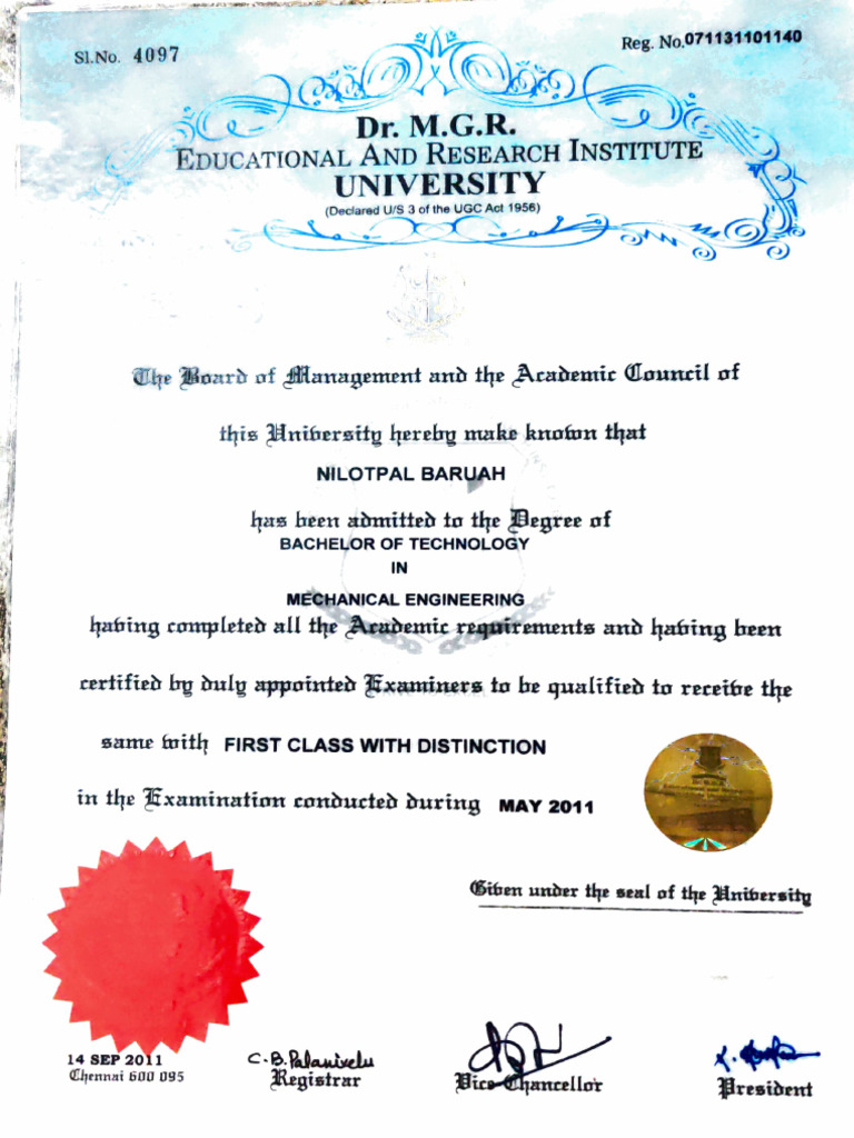 BTech Certificate | PDF