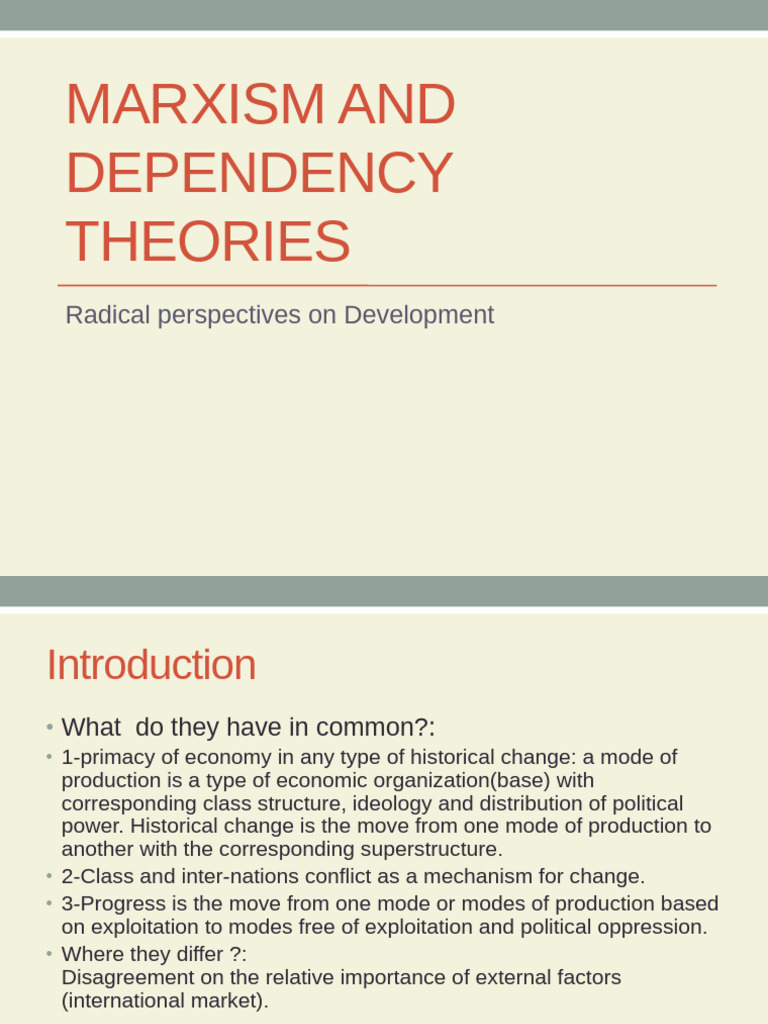 Marxism and Dependency Theories Explained | PDF | Marxism | Capitalism