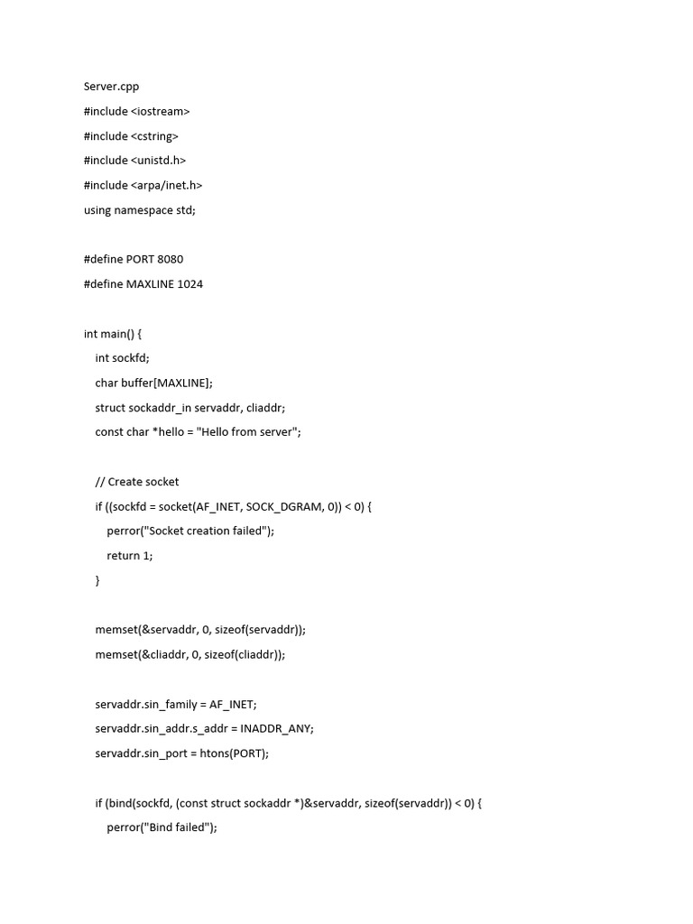 Udp Echo Server | PDF