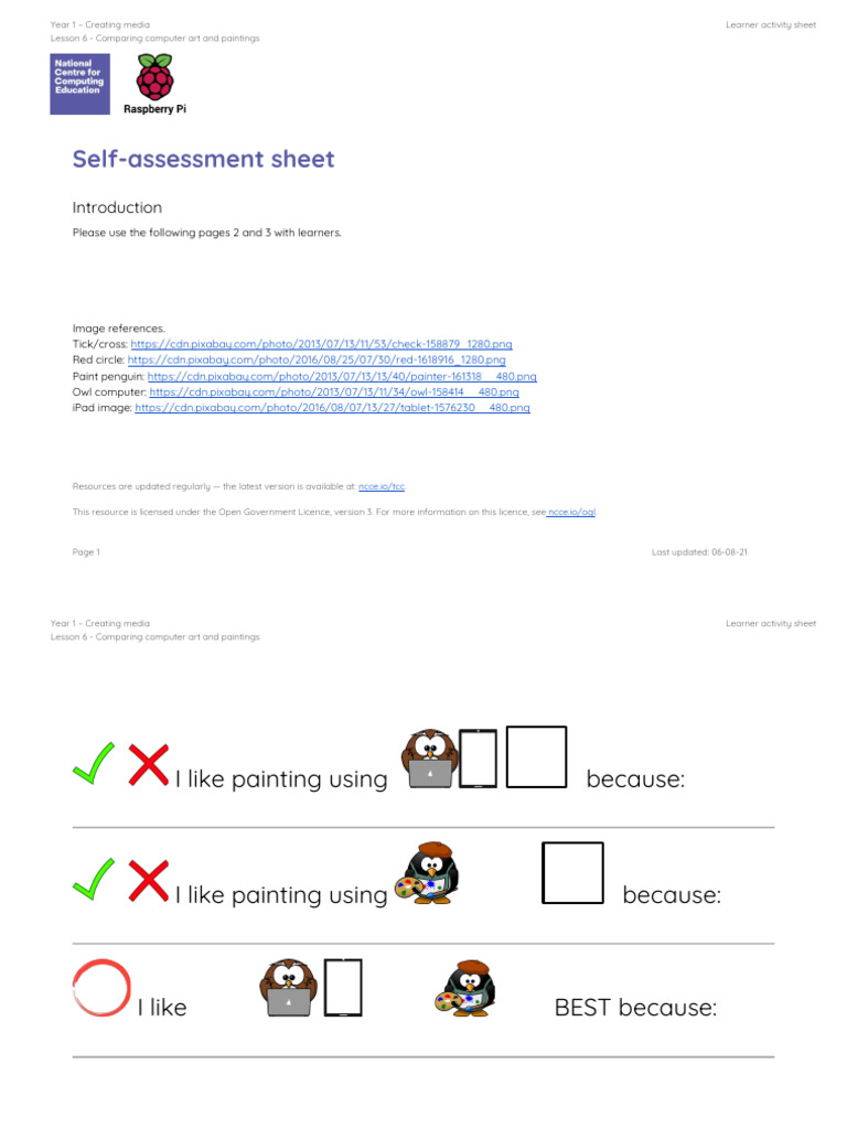 A2 Handout - Assessment Sheet | PDF