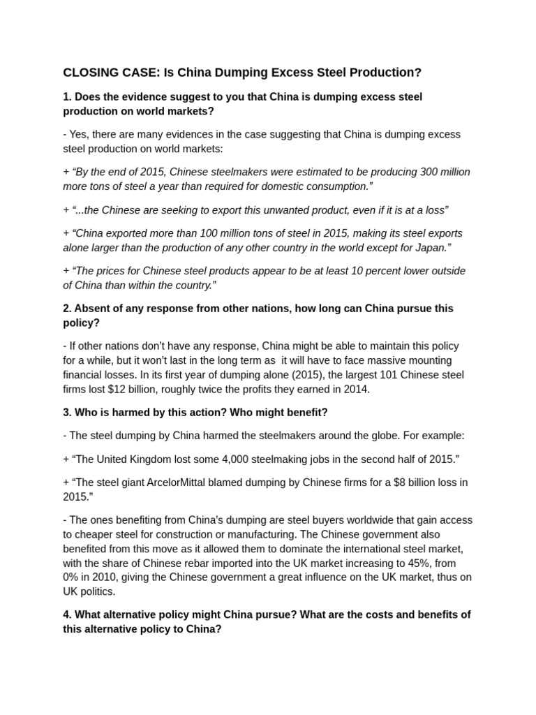 Nhóm 6 - Chương 7 | PDF | Dumping (Pricing Policy) | Exports