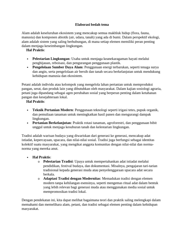 Elaborasi Bedah Tema Lomba Essai FSM | PDF