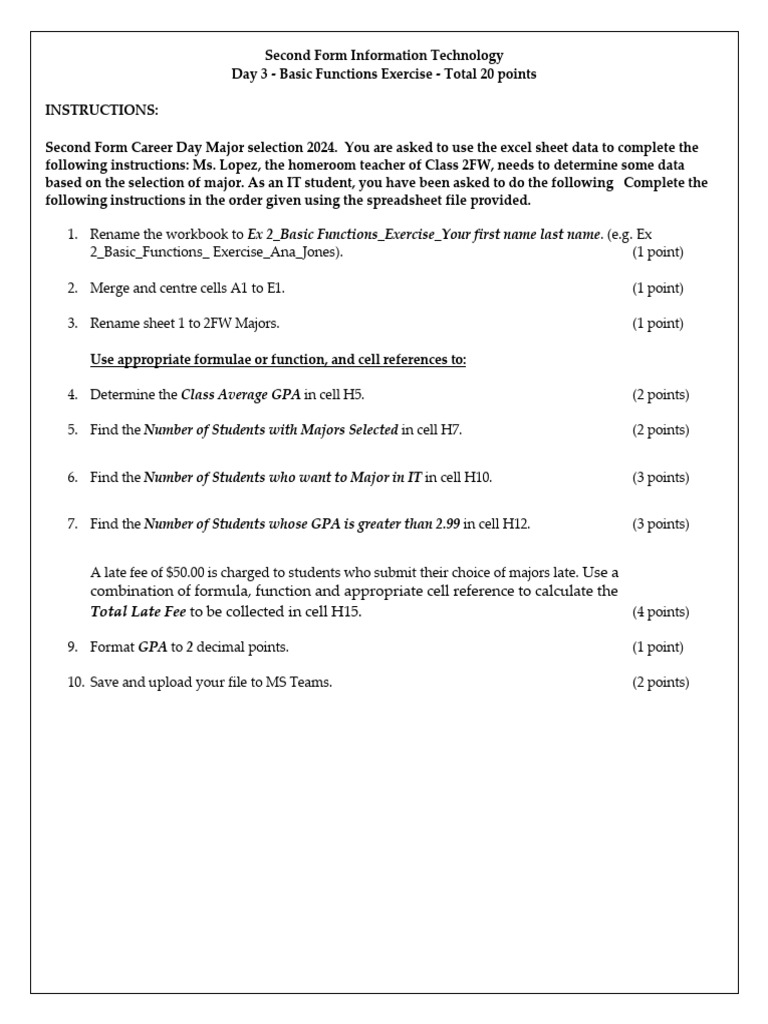Instructions - Basic Functions | PDF