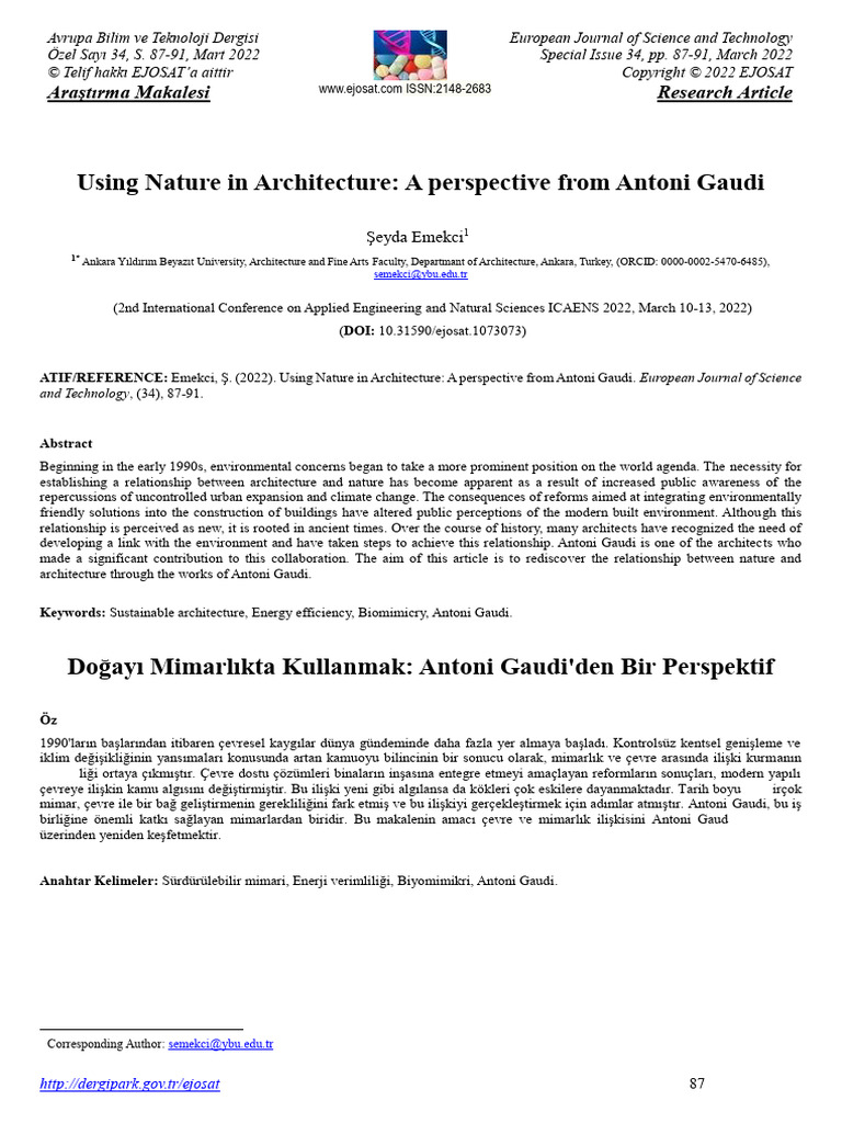 Using Nature in Architecture-A Perspective From Antoni Gaudi | PDF ...