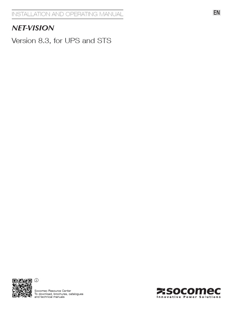 Net Vision 8.3 Installation and Operating Manual 2025-03-552370e en 0 ...