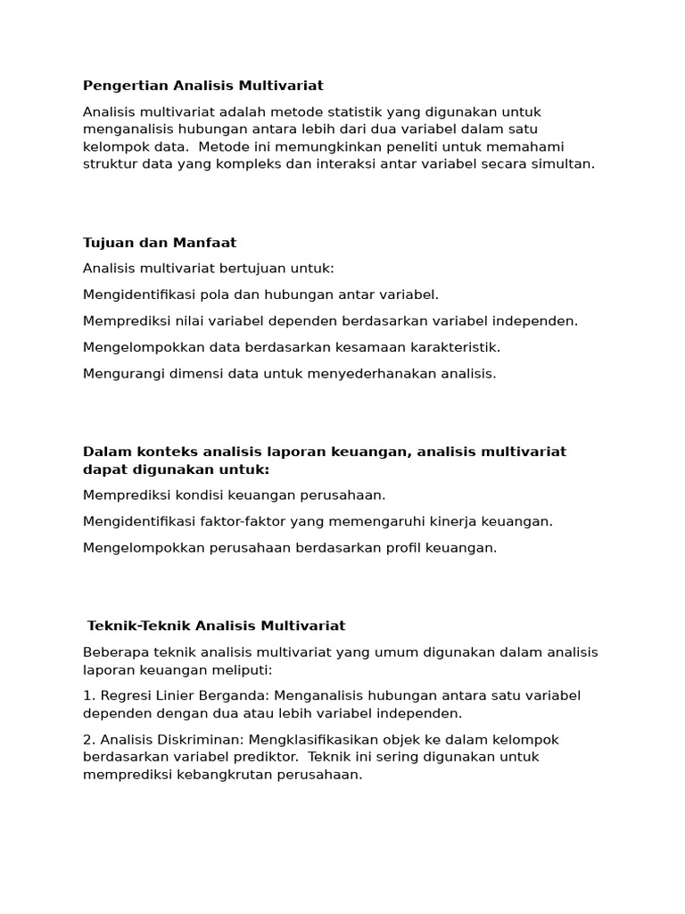 Analisis Multivariate | PDF