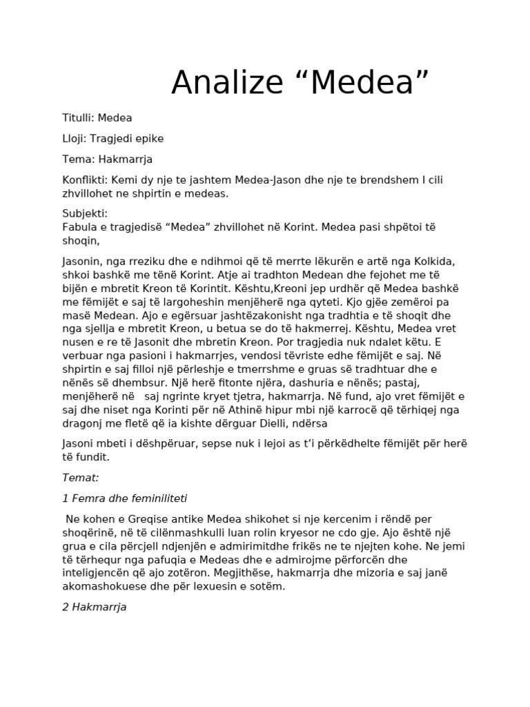 Analize Medea | PDF