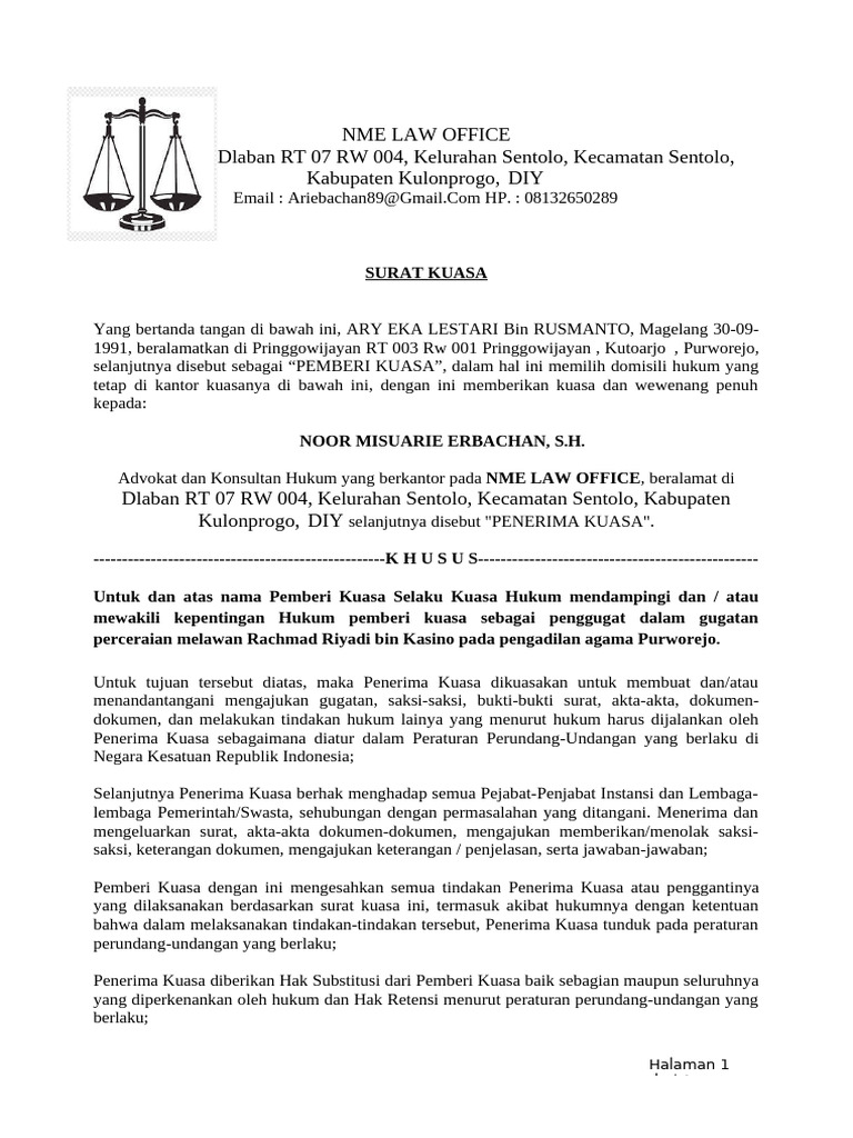 SURAT KUASA Ary Eka | PDF