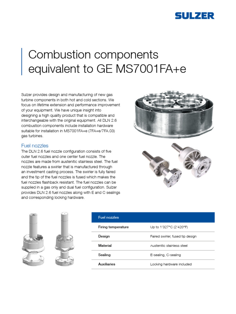 DLN 2.6-Fuel Nozzle Material | PDF | Stainless Steel | Steel