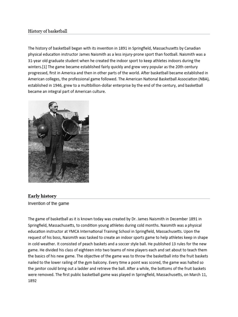 History of Basketball | PDF | College Basketball | Sports