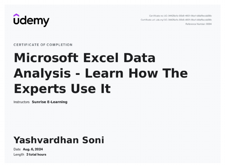 Microsoft excel data analysis | PDF