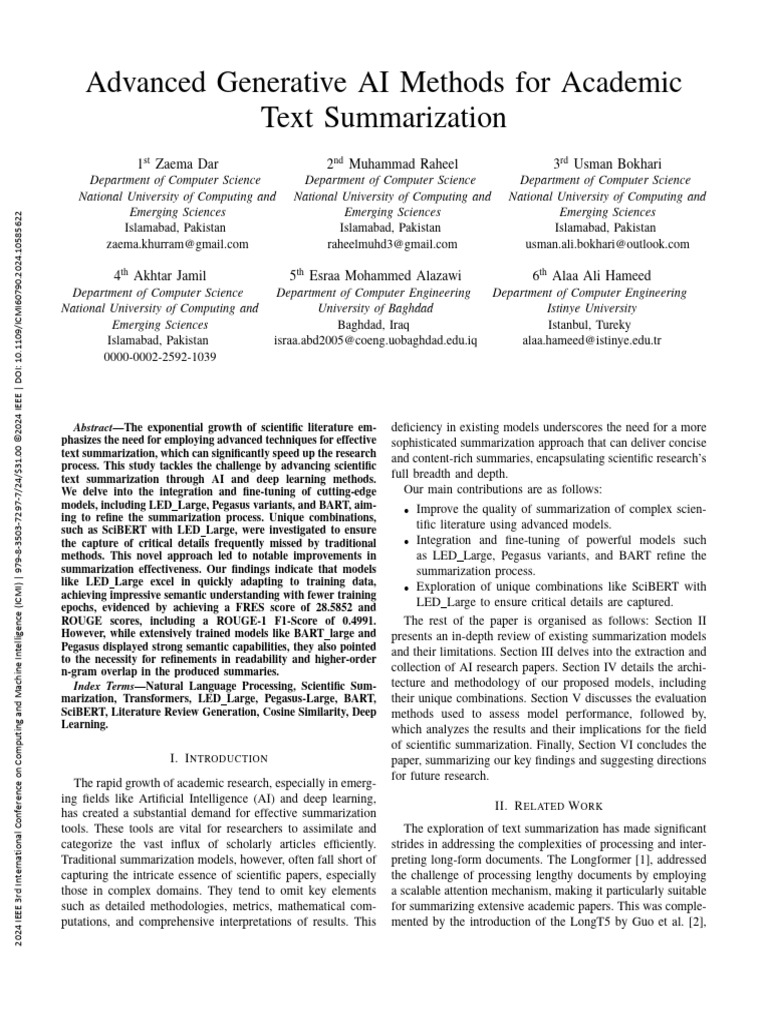 Advanced_Generative_AI_Methods_for_Academic_Text_Summarization-2 | PDF | Artificial Intelligence ...
