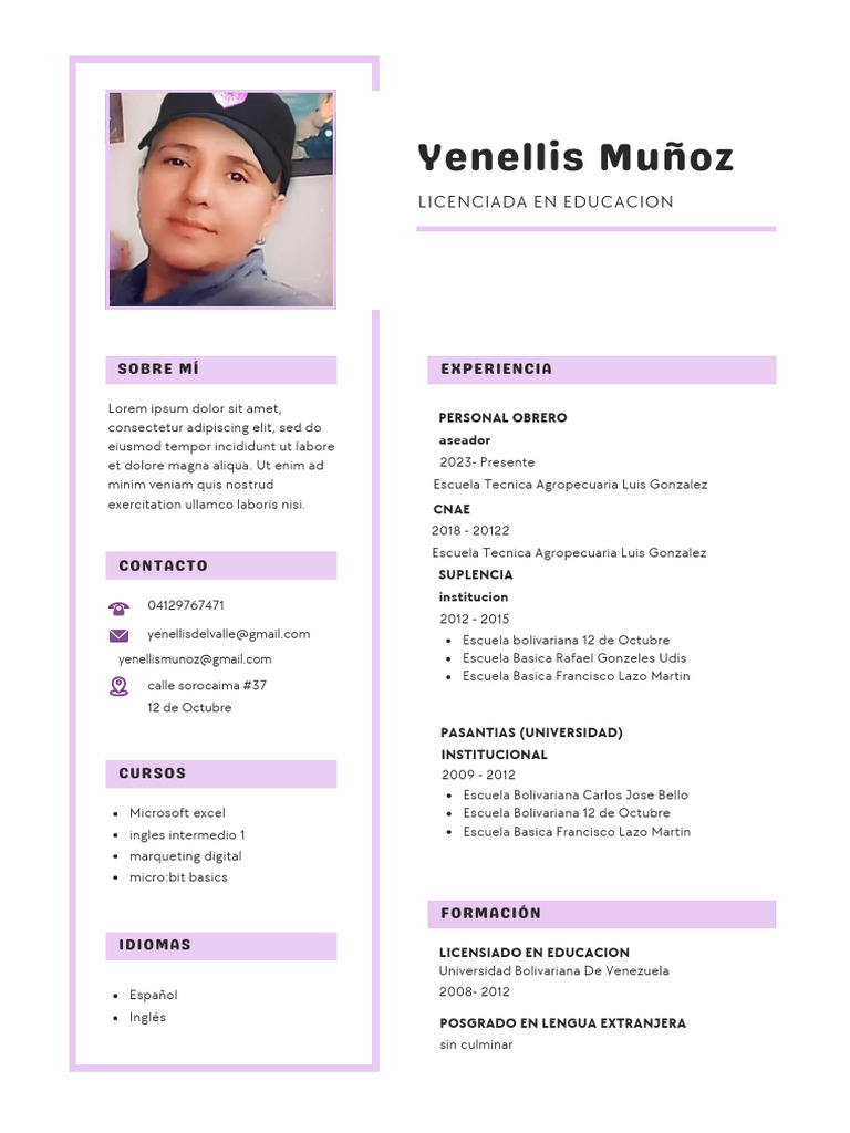 Curriculum Vitae CV Elegante Profesional Blanco | PDF