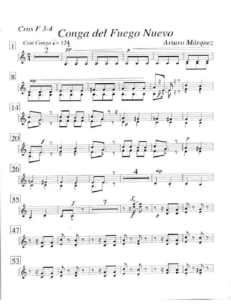 Congas Del Fuego Nuevo, Corno 3 y 4 | PDF