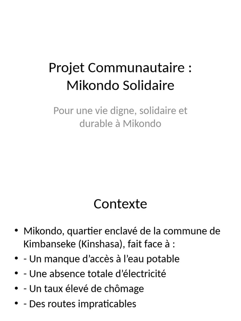 Mikondo_Solidaire_Presentation | PDF