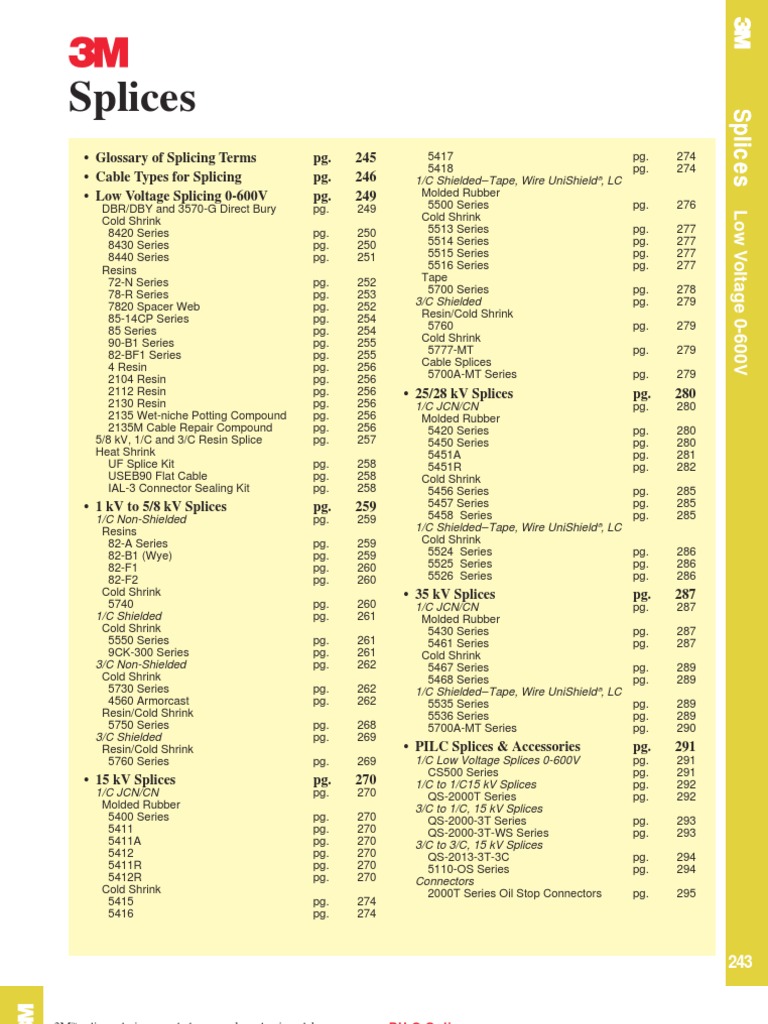 3M Ctalogue | PDF | Cable | Electrical Connector